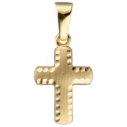 Kreuz-Anhänger Jobo "Anhänger Kreuz" Schmuckanhänger Gr. Gelbgold 585, gelb (gelbgold 585) Damen Anhänger