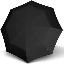 Taschenregenschirm Knirps "T.400 Extra Large Duomatic, uni black" schwarz (uni black) Regenschirme Taschenschirme