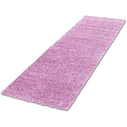 Läufer Home Affaire "Shaggy 30" Teppiche Gr. B/L: 80 cm x 500 cm, 30 mm, 1 St., rosa (hellrosa) Teppichläufer