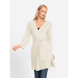 Strickjacke Heine Gr. 40, beige (ecru) Damen Strickjacken