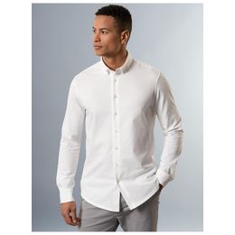 Poloshirt TRIGEMA "TRIGEMA Business-Hemd aus DELUXE-Single-Jersey" Gr. L, weiß Herren Shirts Langarm