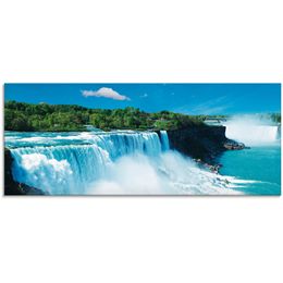 Glasbild Artland "Niagara" Bilder Gr. B/H: 125 cm x 50 cm, Gewässer, 1 St., blau Glasbilder