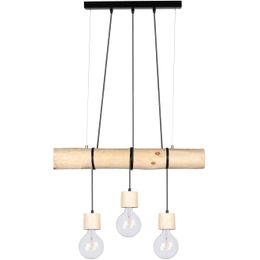 Spot-Light Pendelleuchte SPOT LIGHT "TRABO PINO" Lampen Gr. 3 flammig, Ø 8 cm Höhe: 140 cm, braun (holzfarben, schwarz) Pendelleuchten und Hängeleuchten