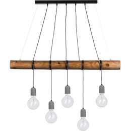 Spot-Light Pendelleuchte SPOT LIGHT "TRABO CONCRETE" Lampen Gr. 5 flammig, Höhe: 140 cm, grau (holzfarben, betongrau, schwarz) Pendelleuchten und Hängeleuchten