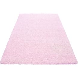 Hochflor-Teppich Home Affaire "Shaggy 30" Teppiche Gr. B/L: 240 cm x 320 cm, 30 mm, 1 St., rosa (hellrosa) Esszimmerteppiche Teppich, Uni Farben, besonders weich und kuschelig