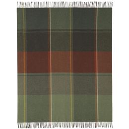 Plaid Biederlack "Sheffield" Wohndecken Gr. B/L: 130 cm x 170 cm, grün (grün, rot) Wolldecken