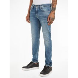 Slim-fit-Jeans Calvin Klein Jeans "SLIM TAPER" Gr. 32, Länge 32, blau (denim light) Herren Jeans Tapered-Jeans