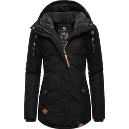 Winterjacke Ragwear "Monade" Gr. L (40), schwarz (broke) Damen Jacken Lange