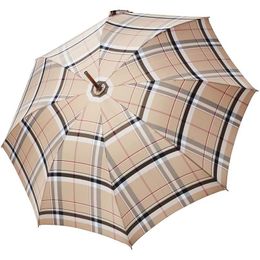 Stockregenschirm doppler MANUFAKTUR "Serge, kastanie karo" beige Regenschirme Stockschirme