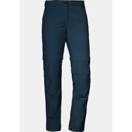 Schöffel Zip-away-Hose SCHÖFFEL "Pants Zip Off" Gr. 38, Normalgrößen, blau (dunkelblau) Damen Hosen Wanderhosen