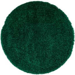 Teppich Home Affaire "Shaggy 30" Teppiche Gr. Ø 190 cm, 30 mm, 1 St., grün (dunkelgrün) Esszimmerteppiche