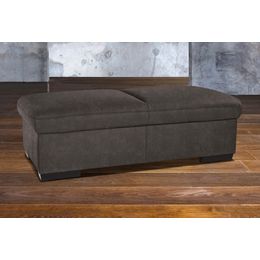 Hocker exxpo - SOFA FASHION "Salerno" Gr. B/H/T: 140 cm x 46 cm x 67 cm, Microfaser PRIMABELLE, grau (anthrazit) Polsterhocker Hocker