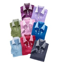 Poloshirt CLASSIC "Poloshirt" Gr. 50, lila (violett) Damen Shirts Jersey