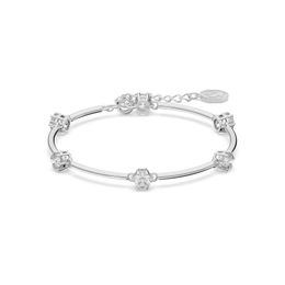 Armreif Swarovski "Constella Armreif, Rundschliff, 5641680" Armbänder Gr. M, Metall, silberfarben (silberfarben, kristallweiß) Damen Armreifen