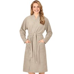 Bademantel TRIGEMA "TRIGEMA Leichter Bade-/Hausmantel" Bademäntel Gr. XXL, beige (sand) Damen