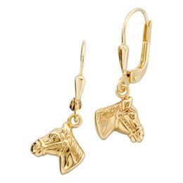 Paar Ohrhänger Jobo "Pferdeköpfe" Ohrringe Gr. Gelbgold 333, goldfarben (gelbgold 333) Damen Ohrhänger