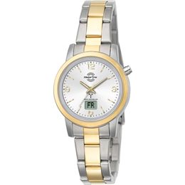 Funkuhr MASTER TIME "MTLA-10305-12M" Armbanduhren silberfarben (silberfarben, goldfarben) Damen Quarzuhren