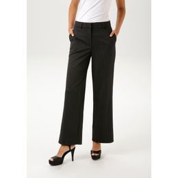 Anzughose Aniston CASUAL Gr. 36, N-Gr, schwarz-weiß (schwarz, weiß) Damen Hosen Stoffhosen