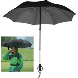 Taschenregenschirm Euroschirm "teleScope handsfree, schwarz" schwarz Regenschirme Taschenschirme