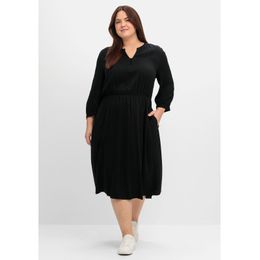 Shirtkleid sheego "Große Größen" Gr. 40, Normalgrößen, schwarz Damen Kleider Freizeitkleider