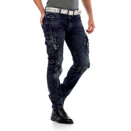 Cipo & Baxx Slim-fit-Jeans CIPO & BAXX Gr. 31, Länge 34, blau (dunkelblau) Herren Jeans Slim Fit