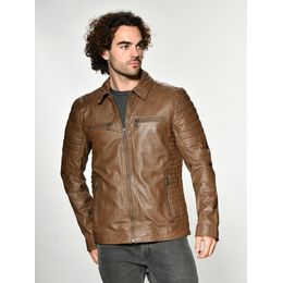 Lederjacke Maze "William", Herren, Gr. M, braun (hazelbraun), Obermaterial: 100% Lammleder / Futter: 100% Baumwolle / Ärmelfutter: 100% Polyester, ohne Bündchen, Jacken