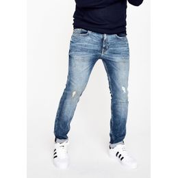 Straight-Jeans FIVE FELLAS "MARLO-Z" Gr. 32, Länge 34, blau (mittelblau 523, 24m) Herren Jeans Straight Fit