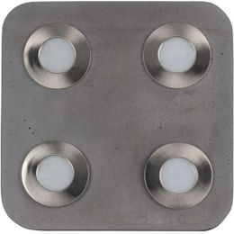 Spot-Light Deckenleuchte SPOT LIGHT "COOL" Lampen Gr. 4 flammig, Höhe: 3,5 cm, grau (betongrau, nickelfarben, weiß) LED Deckenlampen