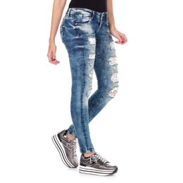 Cipo & Baxx Slim-fit-Jeans CIPO & BAXX Gr. 25, Länge 32, blau Damen Jeans Röhrenjeans