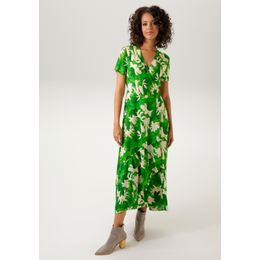 Wickelkleid Aniston CASUAL Gr. 36, N-Gr, grün (grün, sand) Damen Kleider Freizeitkleider