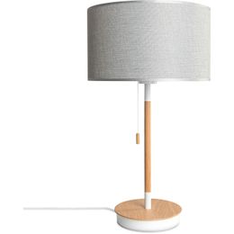 Tischleuchte Paco Home "EK CA UNI COLOR" Lampen Gr. Ø 28 cm Höhe: 49 cm, grau (grau natur weiß) Tischlampen