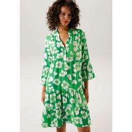 Tunikakleid Aniston CASUAL Gr. 38, N-Gr, grün (grün, smaragd, weiß, hellgrün) Damen Kleider Sommerkleider Bestseller
