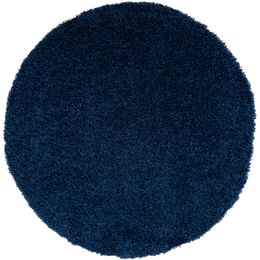 Teppich Home Affaire "Shaggy 30" Teppiche Gr. Ø 190 cm, 30 mm, 1 St., blau Esszimmerteppiche