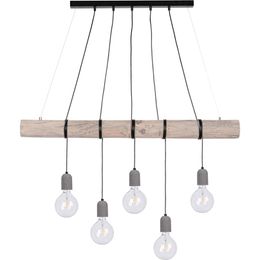 Spot-Light Pendelleuchte SPOT LIGHT "TRABO CONCRETE" Lampen Gr. 5 flammig, Höhe: 140 cm, grau (holzfarben, betongrau, schwarz) Pendelleuchten und Hängeleuchten