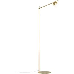 Stehlampe Nordlux "CONTINA" Lampen Gr. Ø 10 cm Höhe: 140 cm, grau (messingfarben) LED Bogenlampe Bogenlampen