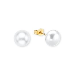 Perlenohrringe Amor "2013434" Ohrringe Gr. Gelbgold 375-Perlen, weiß (gelbgoldfarben, weiß) Damen Perlenohrringe