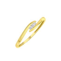 Fingerring Diamonds by Ellen K. "375 Gelbgold mit Diamant" Fingerringe Gr. 052 (16,6), 0,01 ct P3 = leicht erkennbare Einschlüsse, Gold, gelb (gelb, weiß) Damen Fingerringe