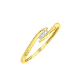 Fingerring Diamonds by Ellen K. "375 Gelbgold mit Diamant" Fingerringe Gr. 058 (18,5), 0,01 ct P3 = leicht erkennbare Einschlüsse, Gold, gelb (gelb, weiß) Damen