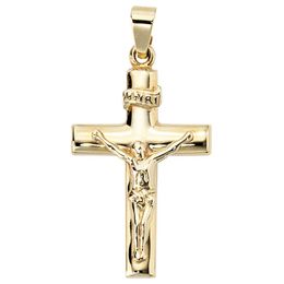 Kreuz-Anhänger Jobo "Anhänger Kreuz" Schmuckanhänger Gr. Gelbgold 333, goldfarben (gelbgold 333) Damen Anhänger