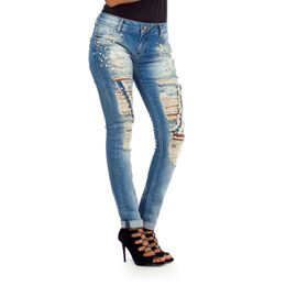 Cipo & Baxx Bequeme Jeans CIPO & BAXX Gr. 26, Länge 34, blau Damen Jeans