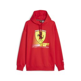 Sweatshirt Puma "Scuderia Ferrari Race CBS Motorsport Hoodie Herren" Gr. S, rot (rosso corsa red) Herren Sweatshirts