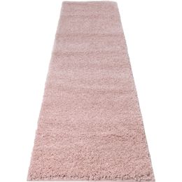 Läufer Bruno Banani "Shaggy Soft" Teppiche Gr. B/L: 80 cm x 500 cm, 30 mm, 1 St., rosa (hellrosa) Teppichläufer