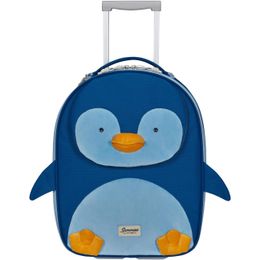 Kinderkoffer Samsonite "Happy Sammies ECO, Penguin Peter" Gr. B/H/T: 36 cm x 45 cm x 23,5 cm 22,5 l, blau (penguin peter) Koffer Handgepäck-Koffer