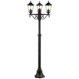 Außen-Stehlampe Brilliant "Carleen" Lampen Gr. 3 flammig, Ø 61 cm Höhe: 200 cm, schwarz Außenstandleuchten