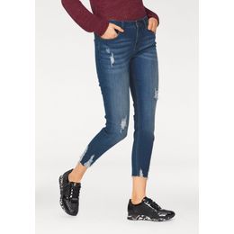Skinny-fit-Jeans Aniston CASUAL Gr. 34, N-Gr, blau (darkblue) Damen Jeans Röhrenjeans Bestseller