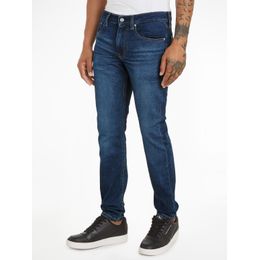 Slim-fit-Jeans Calvin Klein Jeans "SLIM TAPER" Gr. 31, Länge 34, blau (denim dark) Herren Jeans Tapered-Jeans