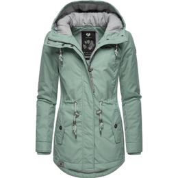 Winterjacke Ragwear "Monadis Black Label" Gr. L (40), grau (graugrün) Damen Jacken Lange