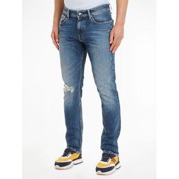 Slim-fit-Jeans Tommy Jeans "SCANTON SLIM" Gr. 31, Länge 32, blau (denim medium1) Herren Jeans Slim Fit