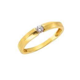 Fingerring Celesta "375 Gold Zirkonia weiß" Fingerringe Gr. 054 (17,2), Gold, gelb (gelb, weiß) Damen