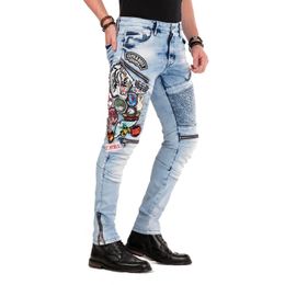 Cipo & Baxx Röhrenjeans CIPO & BAXX Gr. 30, Länge 34, blau Herren Jeans